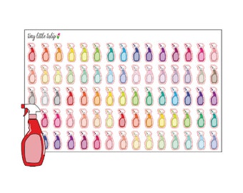 65 Spray Bottle Planner Stickers for Erin Condren Life Planner, Plum ...