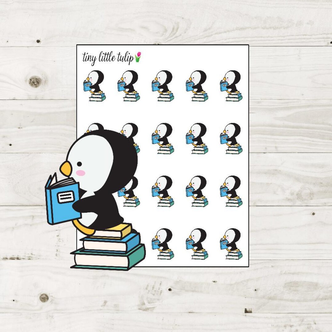 Planner Stickers, Penguins, Back to School, Stack of Books - Etsy