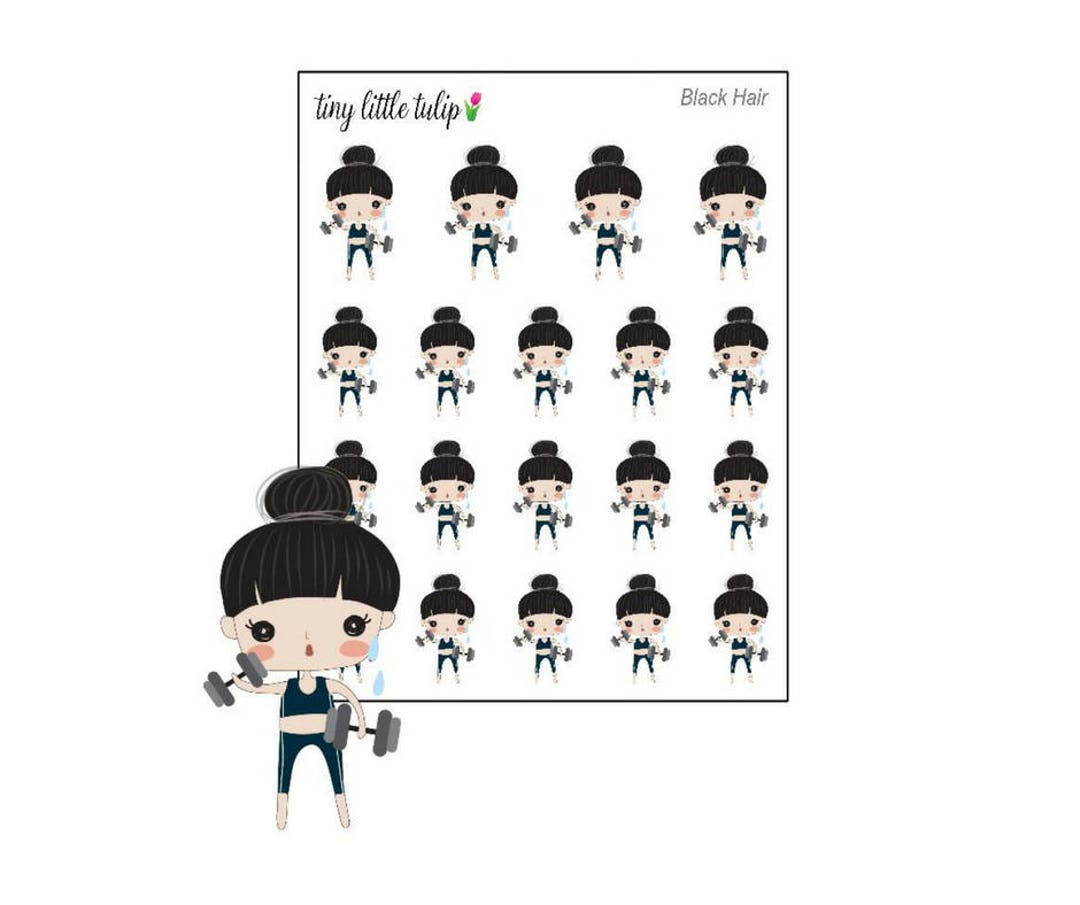 Planner Stickers Planner Girl Workout - Etsy