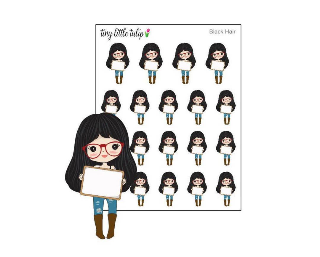 Planner Stickers Planner Girl W/ Whiteboard - Etsy