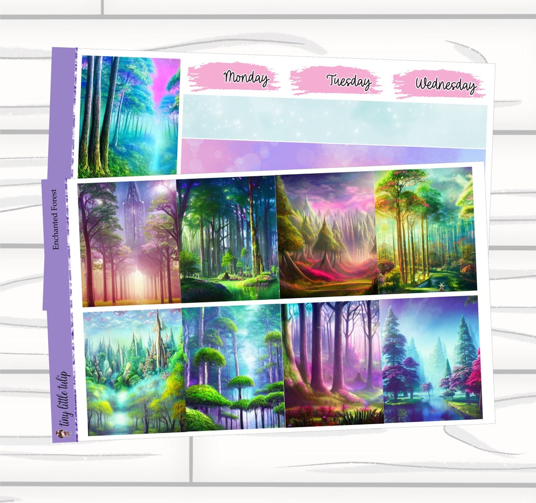 Enchanted Forest-standard Vertical Weekly Kit-planner Stickers - Etsy
