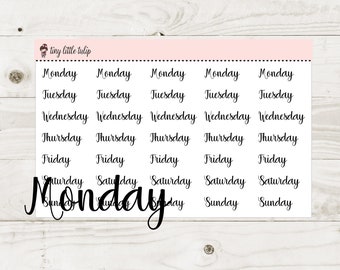 Days of the Week Header Planner Stickers Decorative & Functional ...