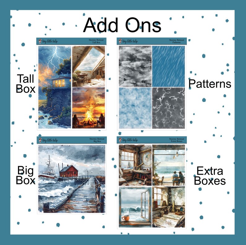 Stormy Retreat-standard Vertical Weekly Kit-planner Stickers - Etsy