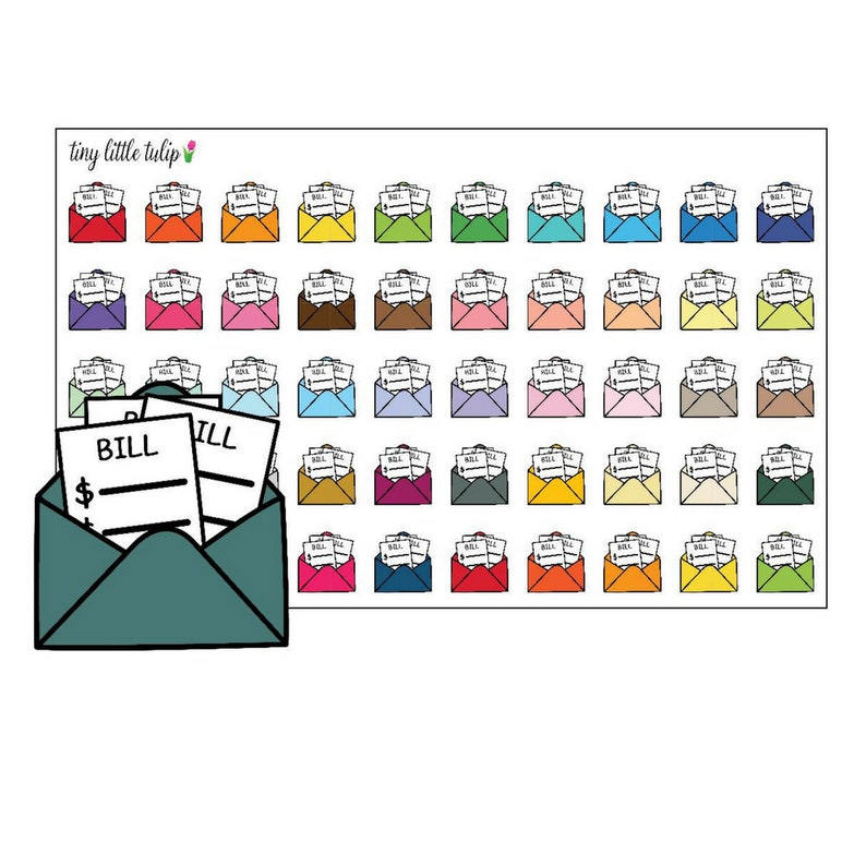 Planner Stickers Pay Bills/bill Due - Etsy
