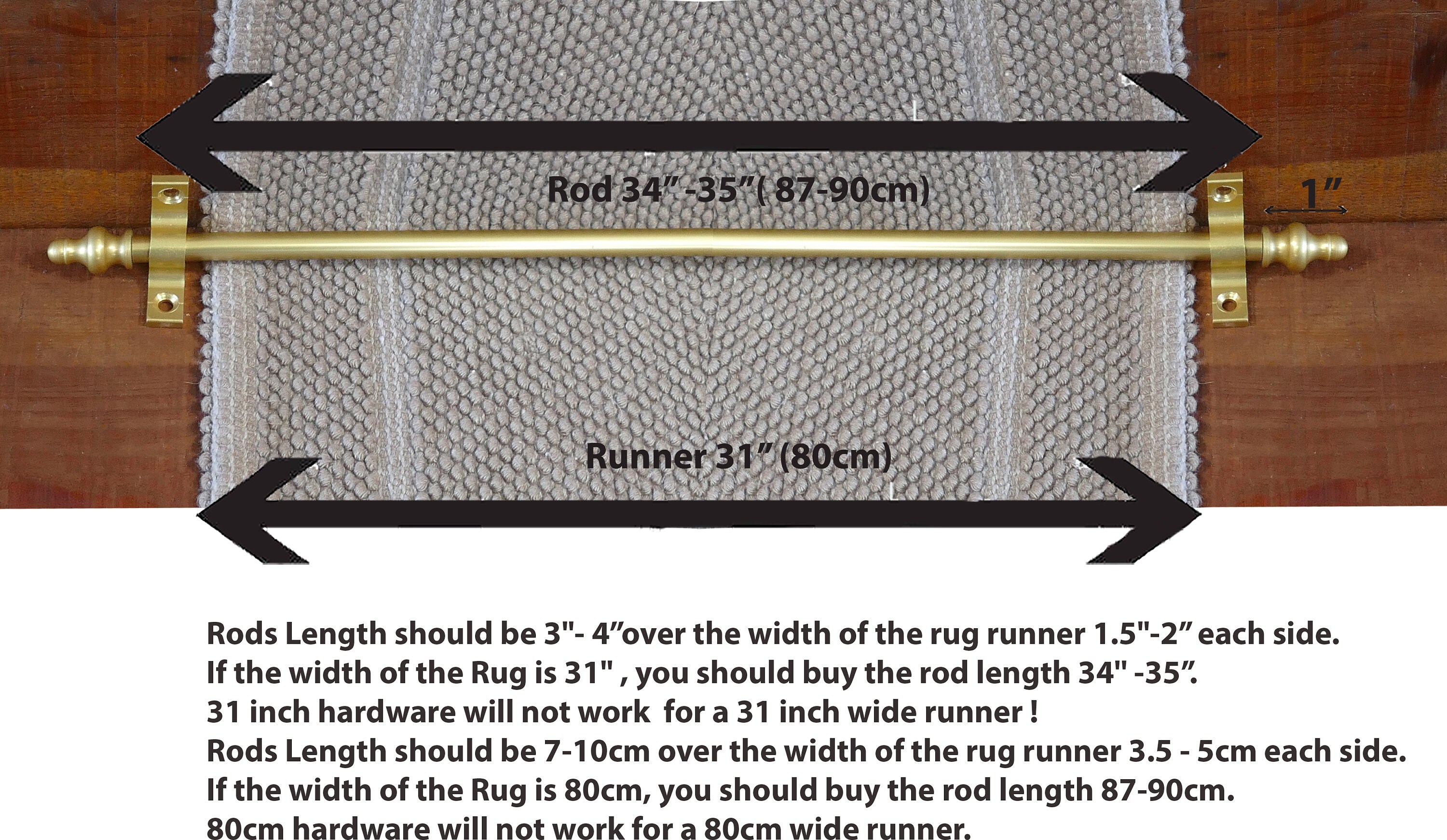 Stair Rodrunner Rods3/8'' Stair Carpet Runners - Etsy