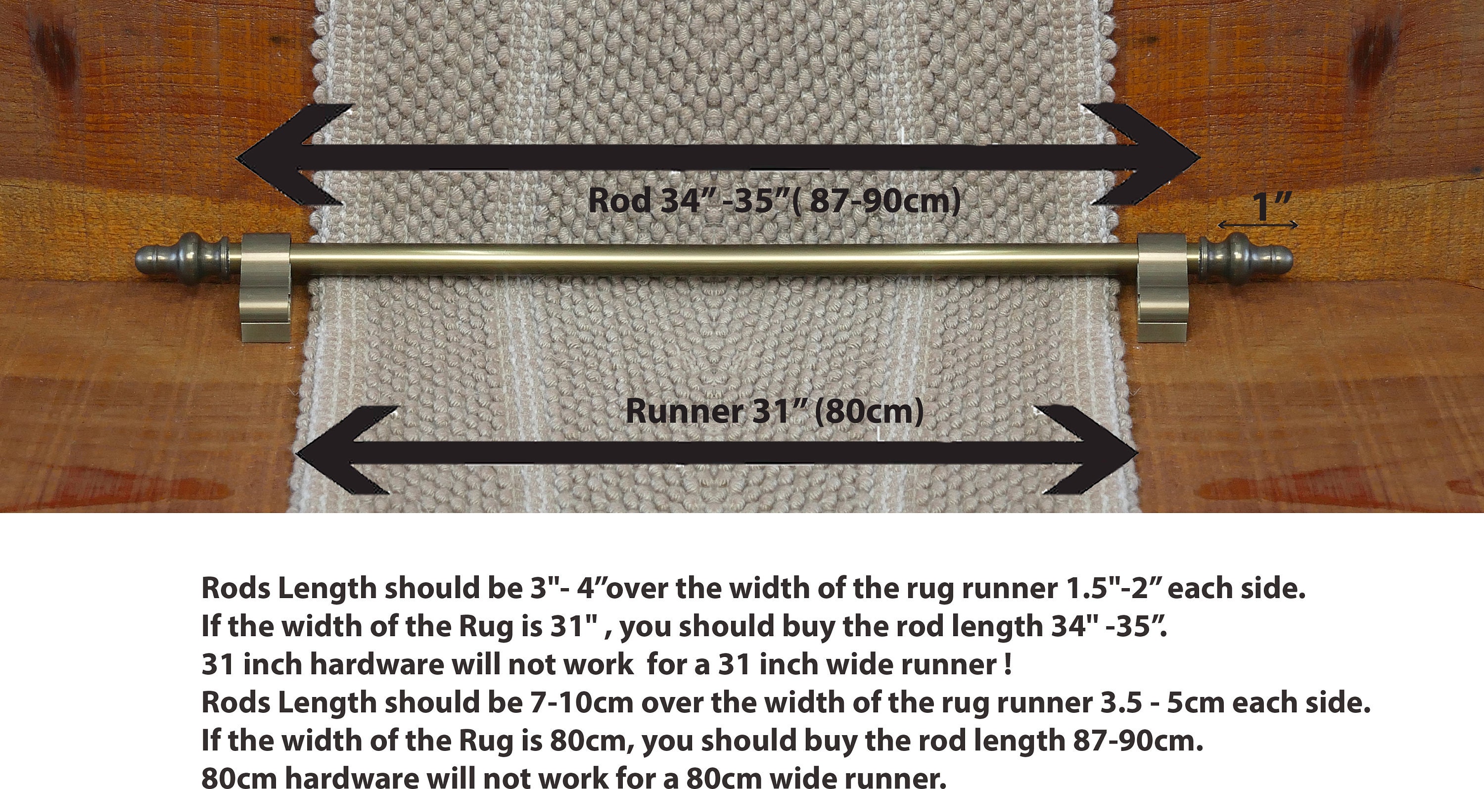 Stair Rodrunner Rods3/8'' Stair Carpet Runners - Etsy