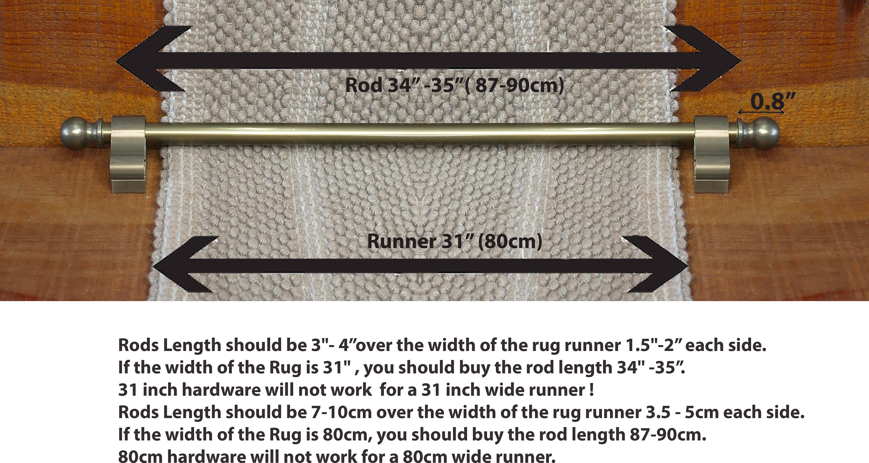 Stair Rodrunner Rods3/8'' Stair Carpet Runners - Etsy