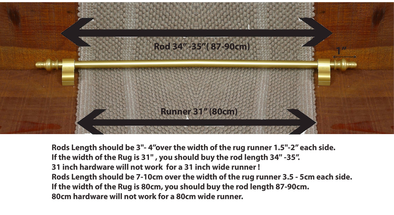 Stair Rodrunner Rods3/8'' Stair Carpet Runners - Etsy