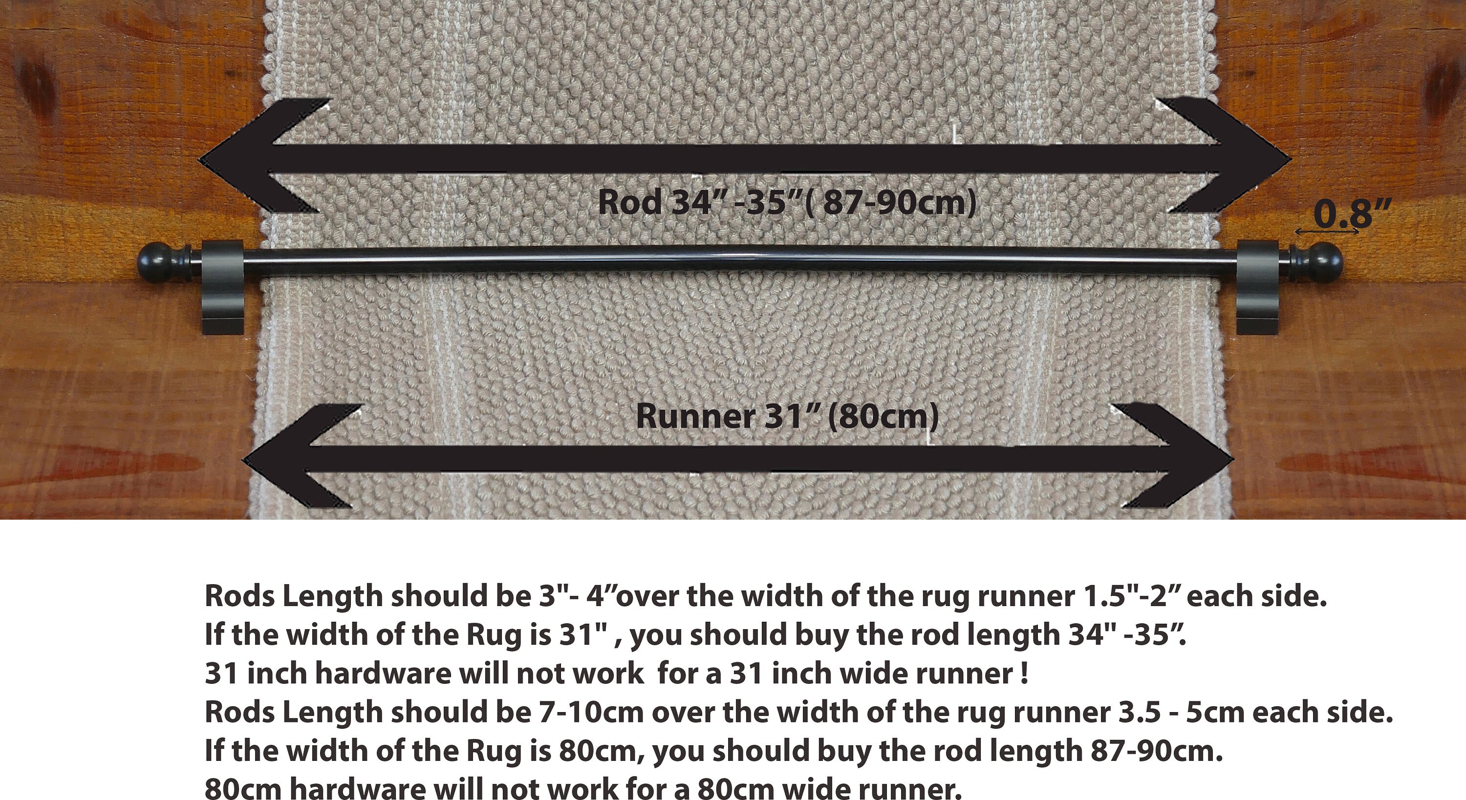 Stair Rodrunner Rods3/8'' Stair Carpet Runners - Etsy