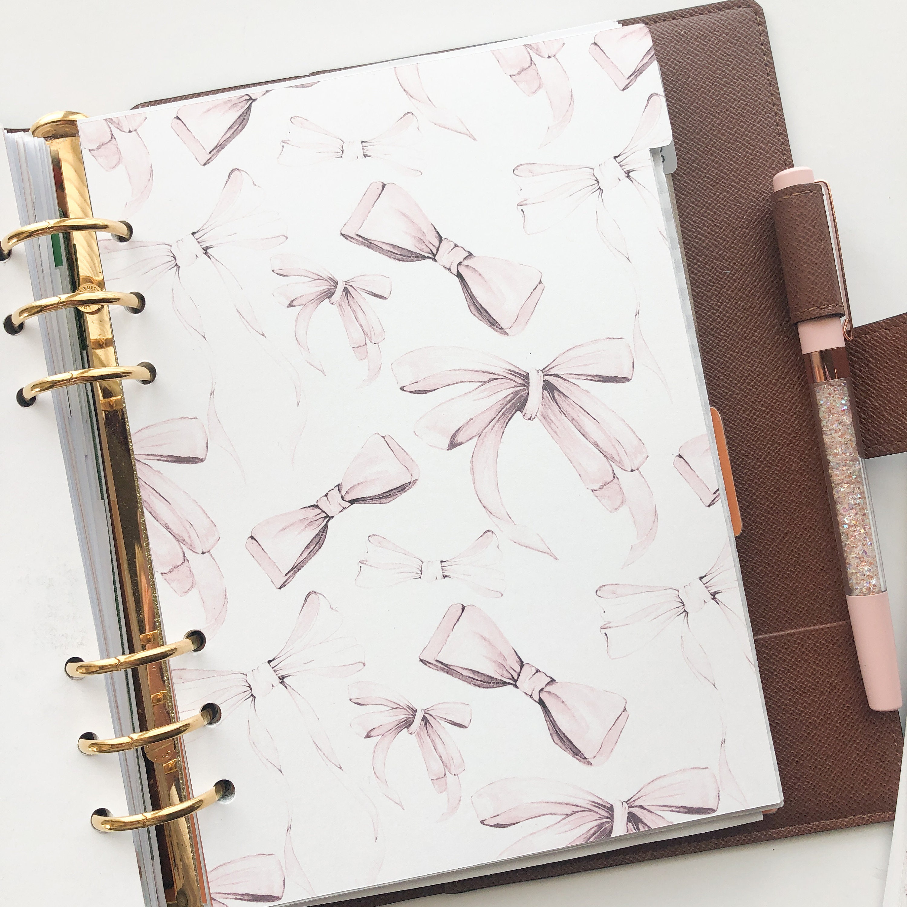 DIVIDER SET Pink BOWS for Ring Planners A5 A5 Wide Pocket - Etsy