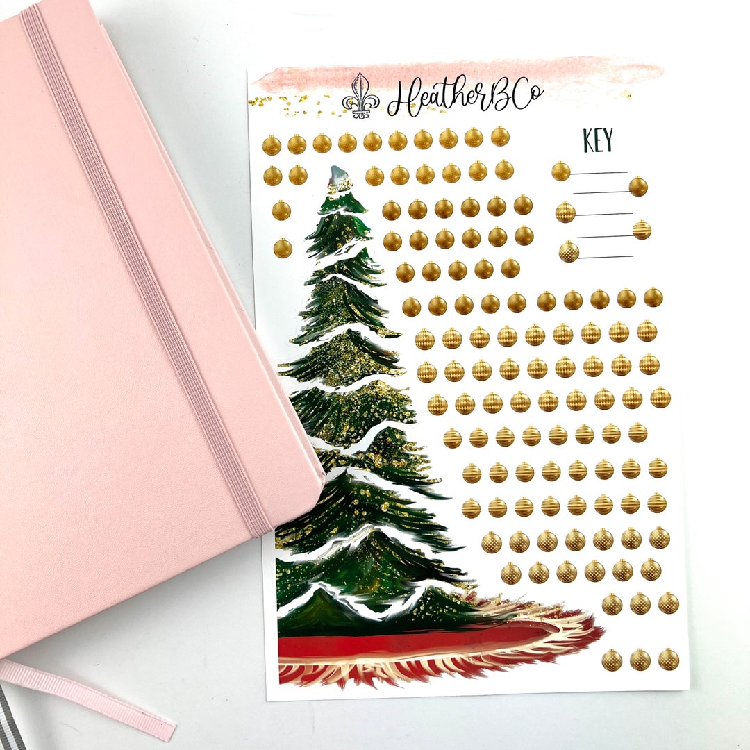 Christmas Tree Mood Tracker Stickers: Planner Journaling Deco - Etsy