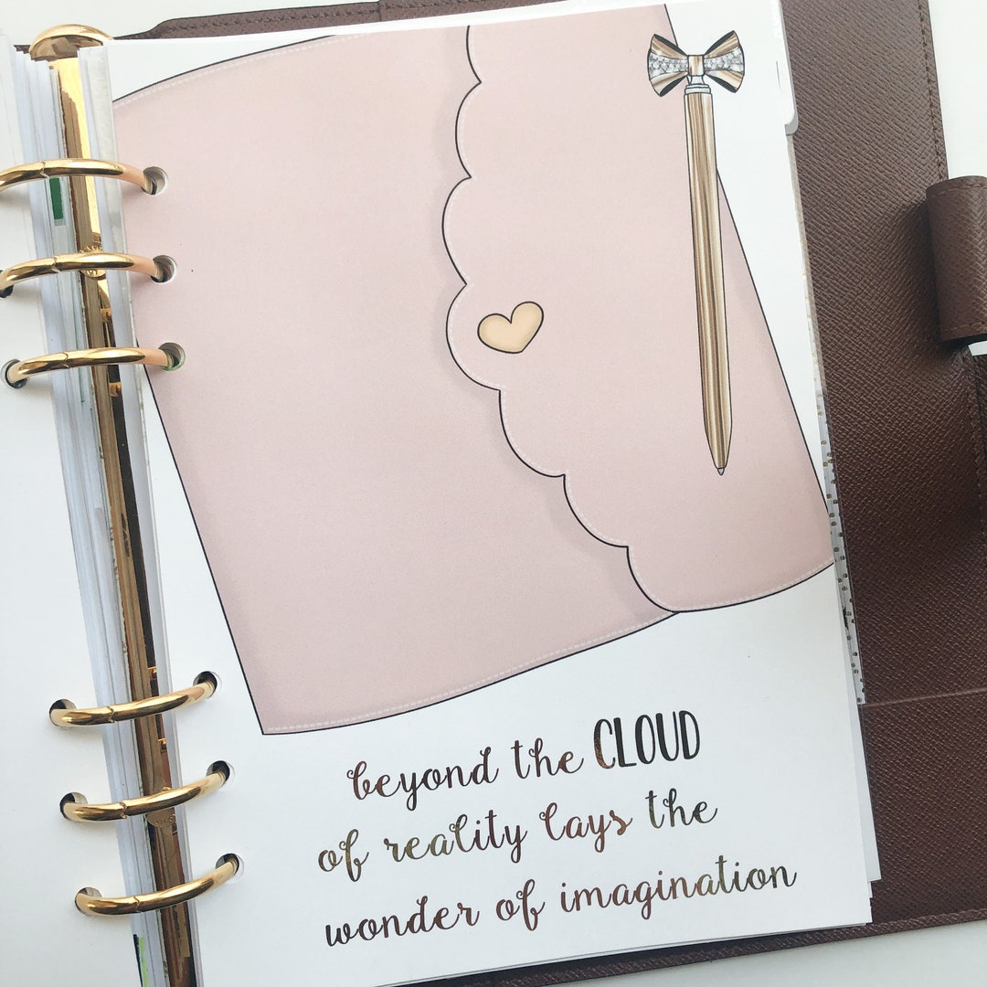 FOILED CLOUD Planner DASHBOARD for Planner Travelers Notebook Ring ...