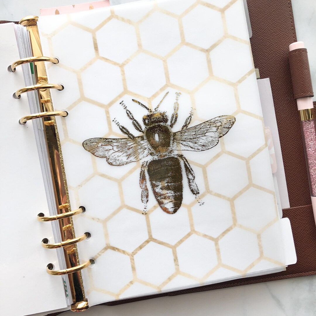 Foiled Vellum Ring Planner Dashboard: Bee & Honeycomb - Etsy