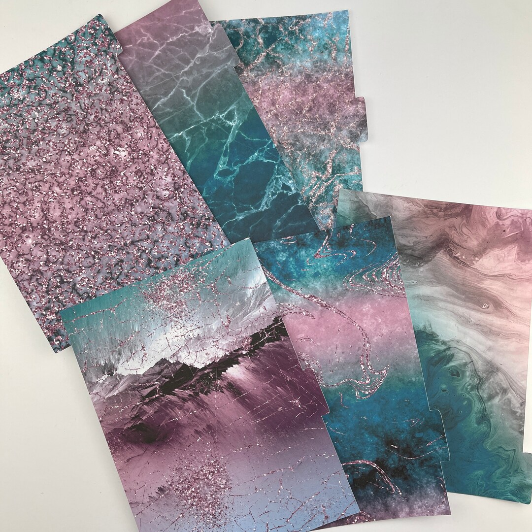 Pink Teal Marble Planner Dividers: A5, A6, B6 Ring Binder Set - Etsy