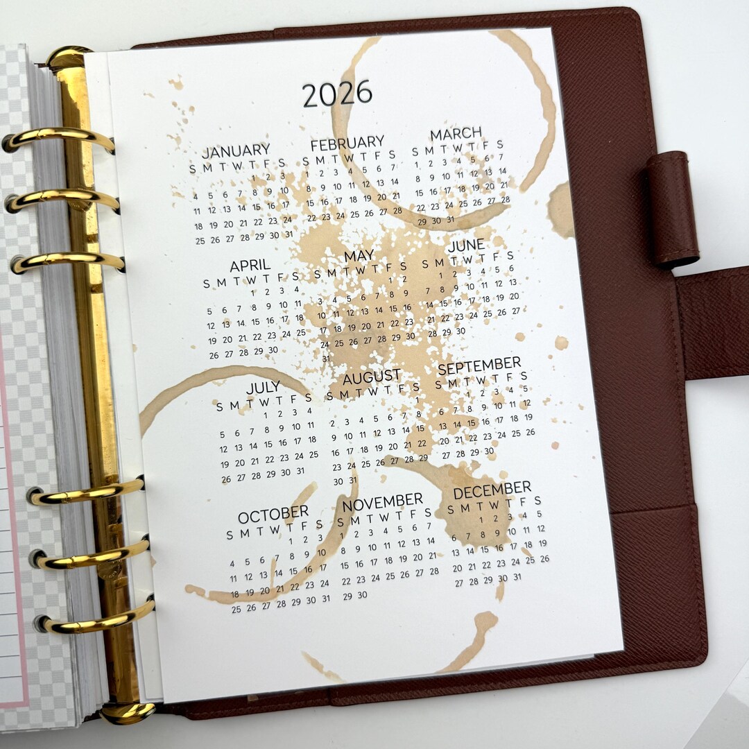2026 Coffee Spilled Planner Dashboard: Foiled Ring Planner Insert - Etsy