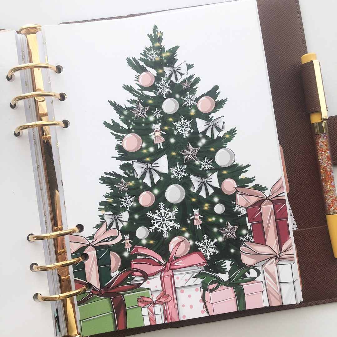 Christmas Planner Dashboard: Foiled Tree Design, A5/A6 Size - Etsy