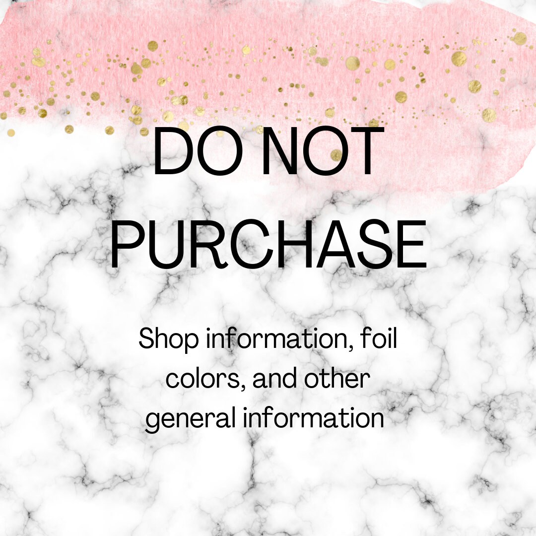 DO NOT PURCHASE! Shop Information - Etsy