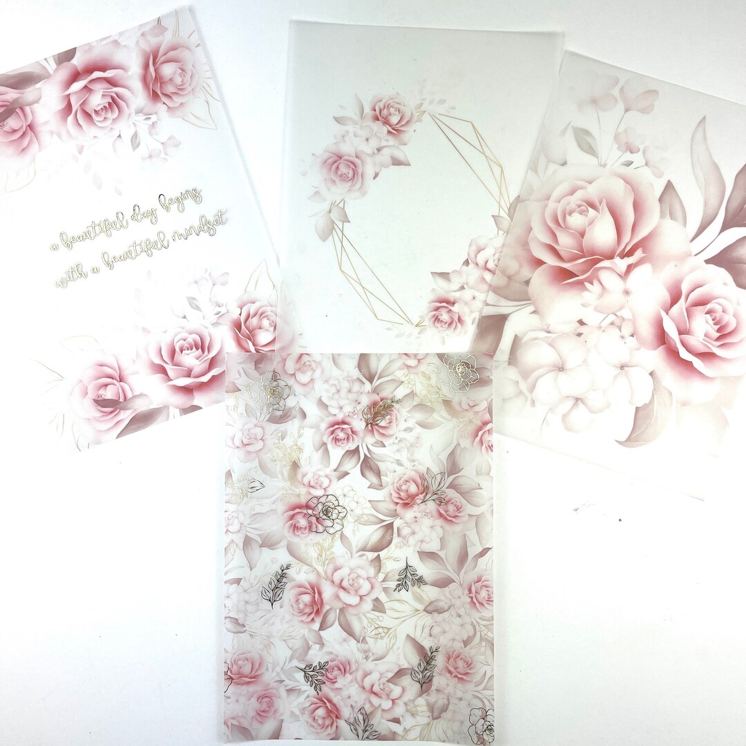 Foiled Vellum Planner Dashboard Set: Pink Floral Design - Etsy