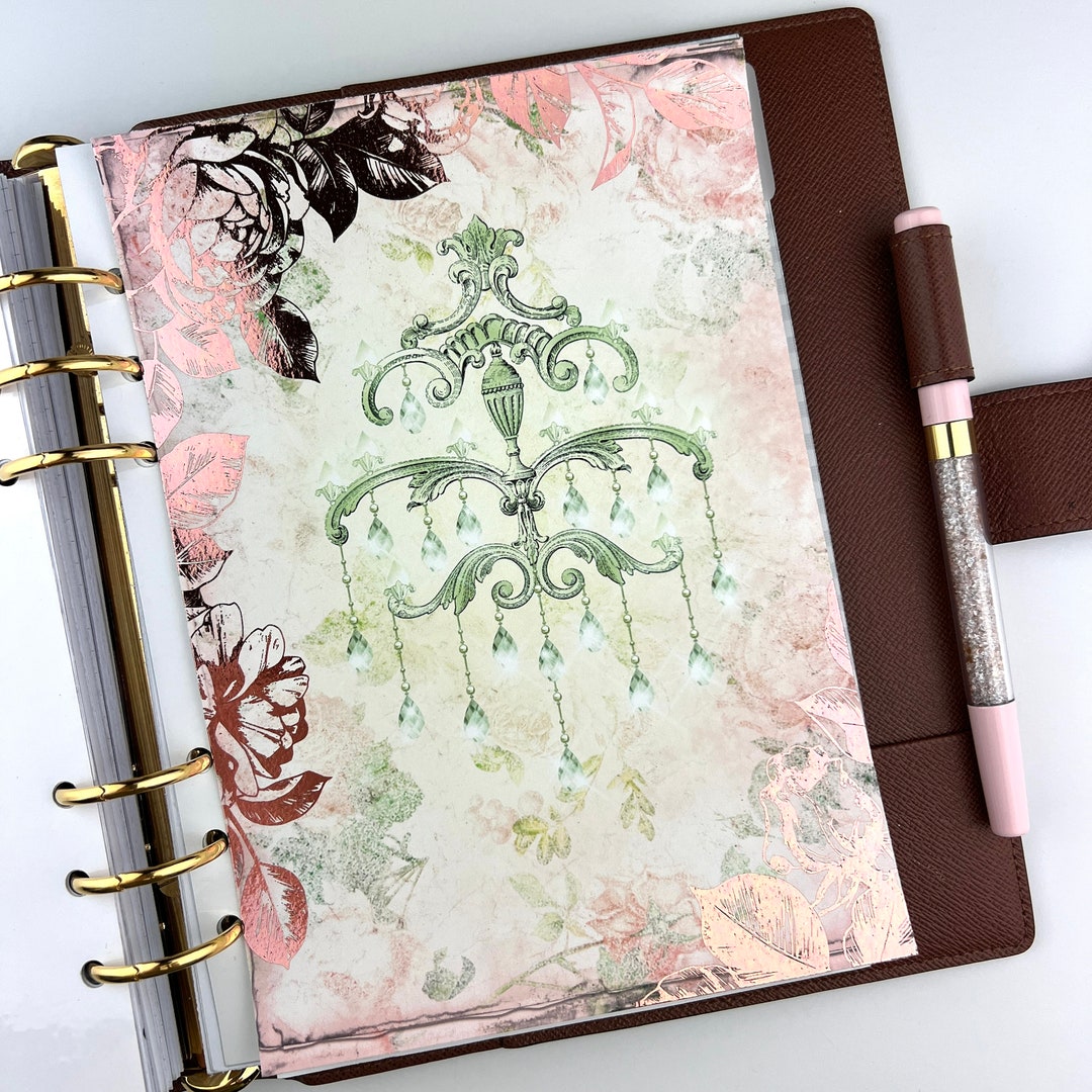 Foiled Shabby Chic Planner Dashboard: Ring Planner, TN, A6, B6, A5 - Etsy