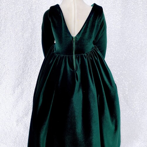 Girl Green Velvet Dress - Etsy
