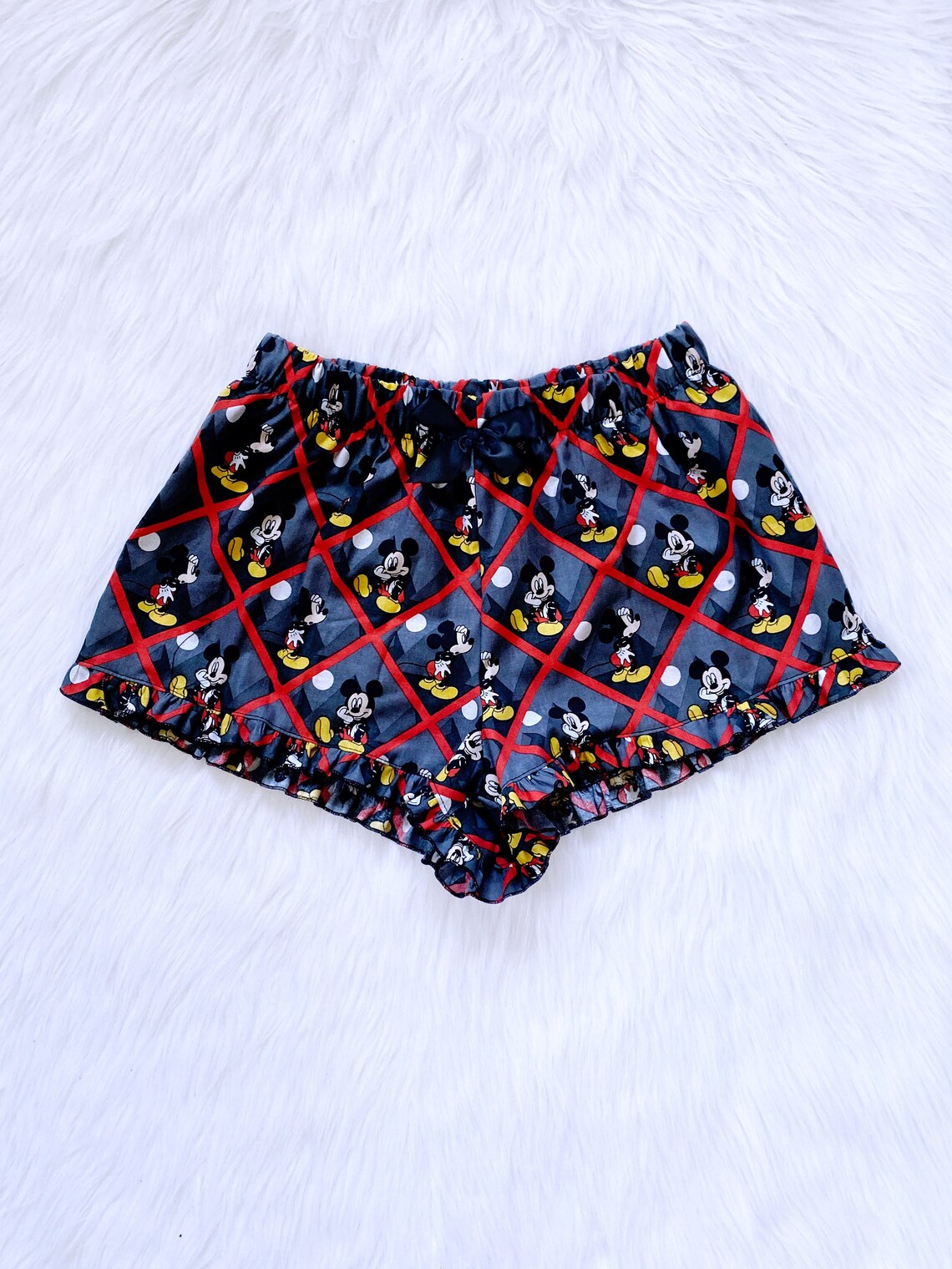 Pajama Cotton Ruffle Shorts Cartoon Pattern Mickey Minnie - Etsy
