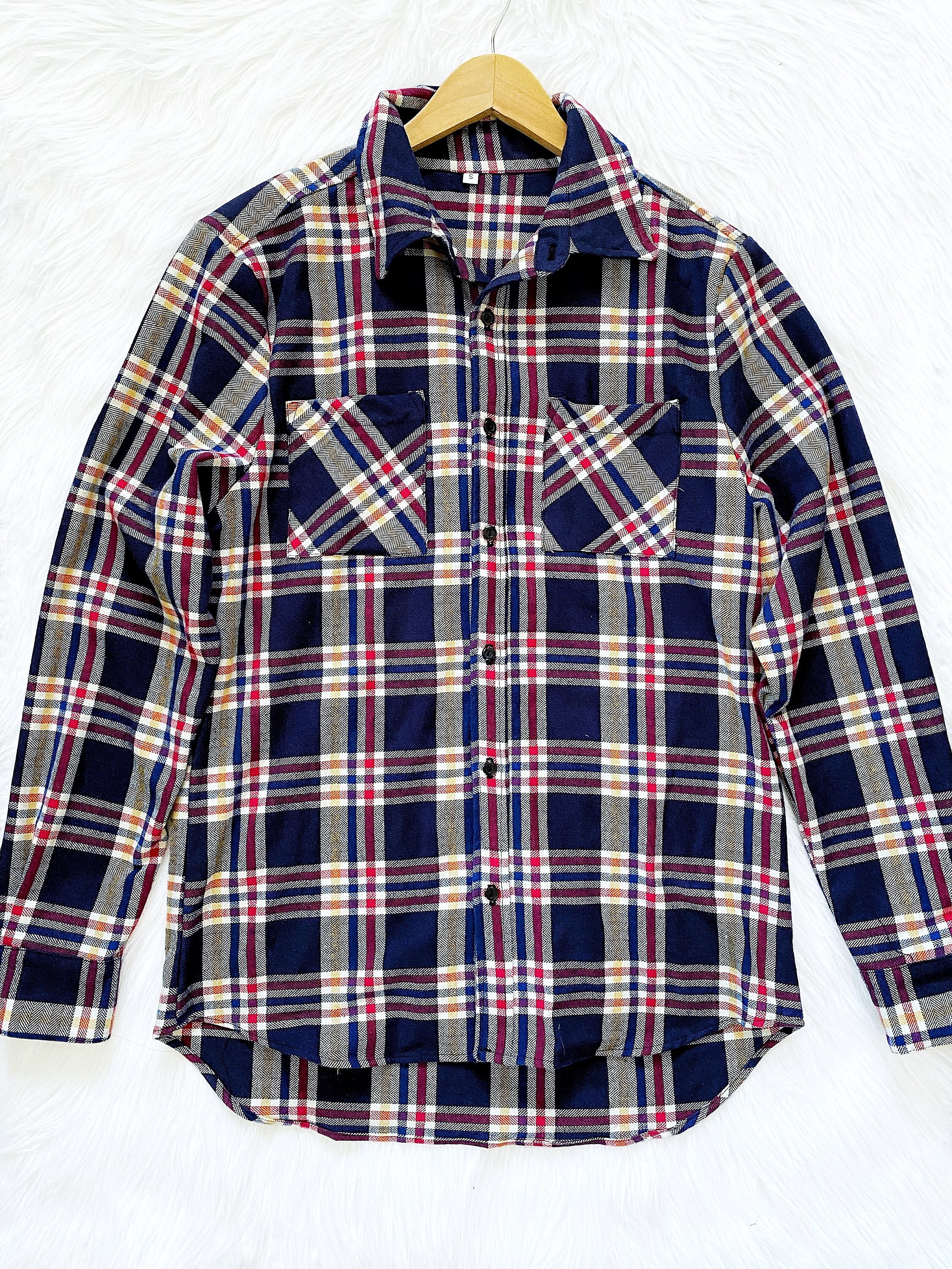 Teal Black White Long Sleeve Unisex Button up Plaid Flannel Teal Black White Long Sleeve Unisex Button up Plaid Flannel