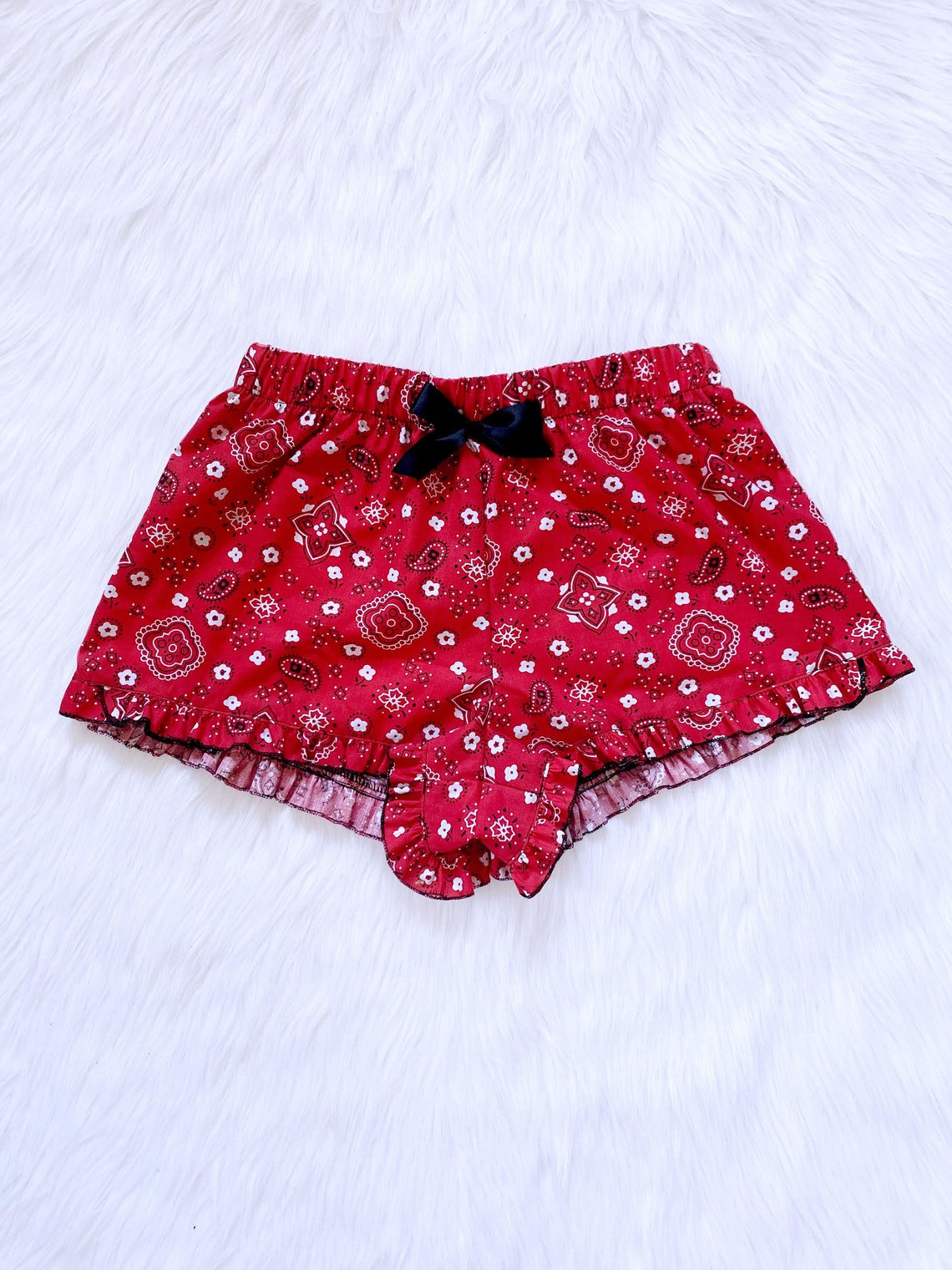 Pajama Cotton Ruffle Shorts Cartoon Pattern Mickey Minnie - Etsy
