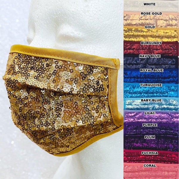 Sequin Face Mask - Etsy