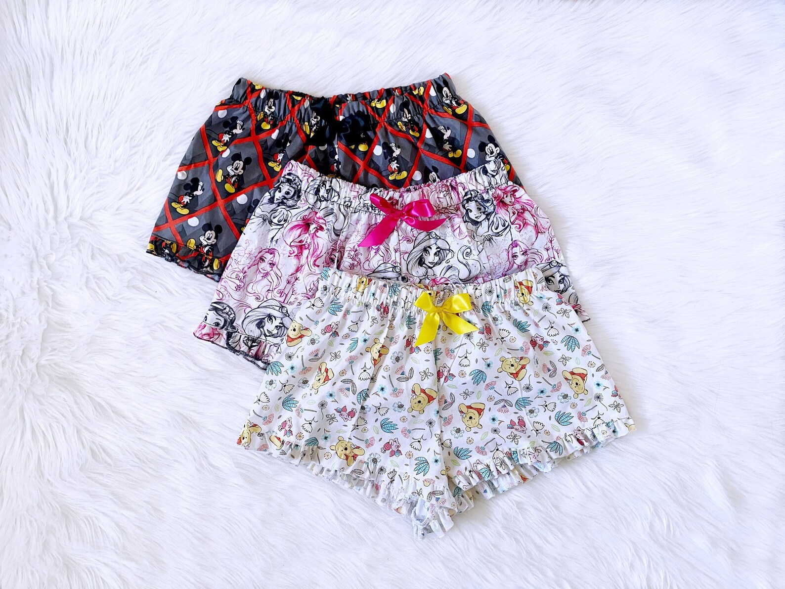 Patterned Cotton Pajama Ruffle Women's Shorts PJ Sleepwear | Etsy