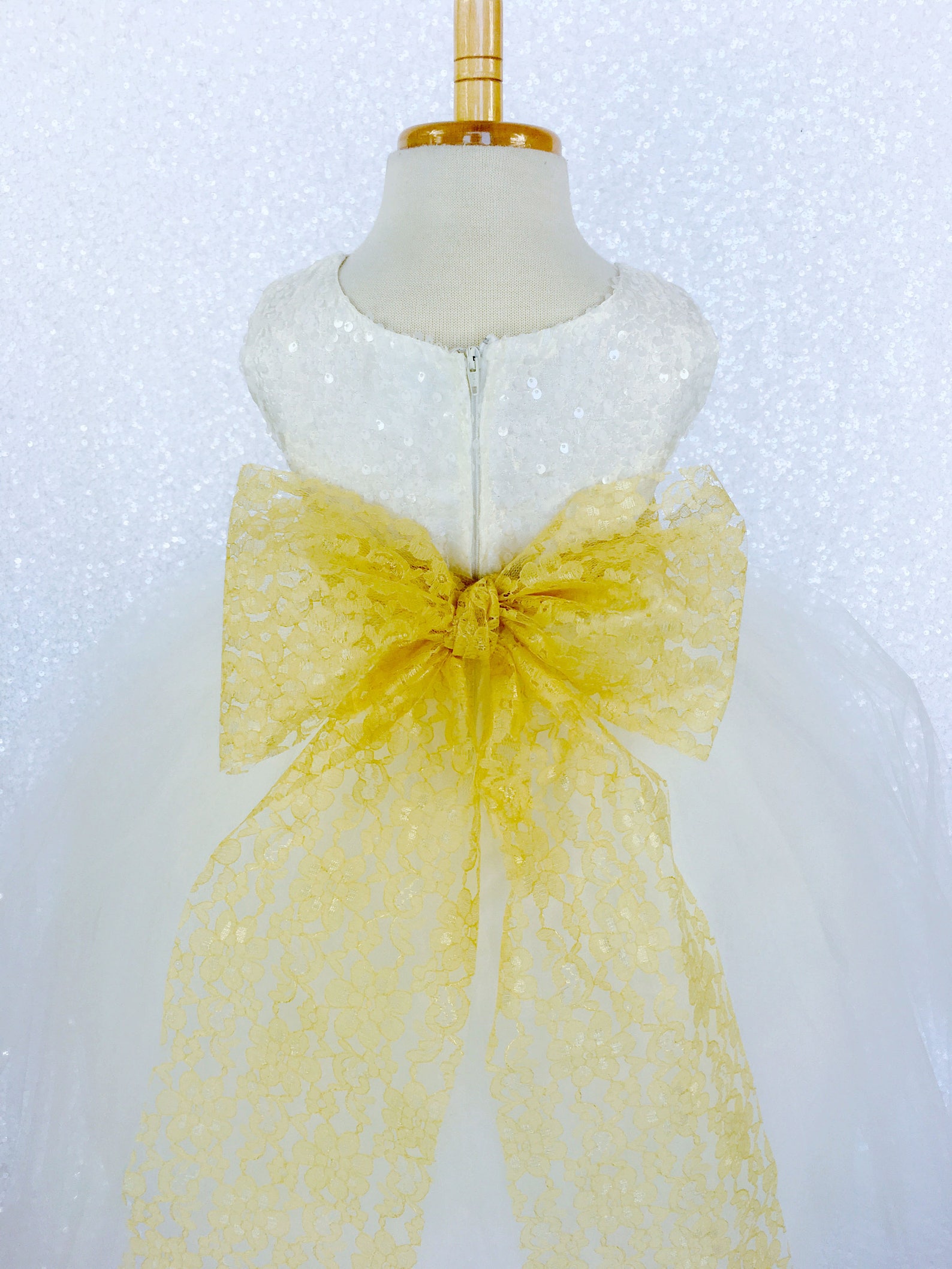 Ivory Sequin Sequence Gold Lace Tulle Flower Girl Dress Etsy
