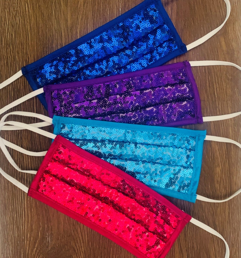 Navy Mini Sequence Face Mask Filtered Washable Reusable Adult - Etsy
