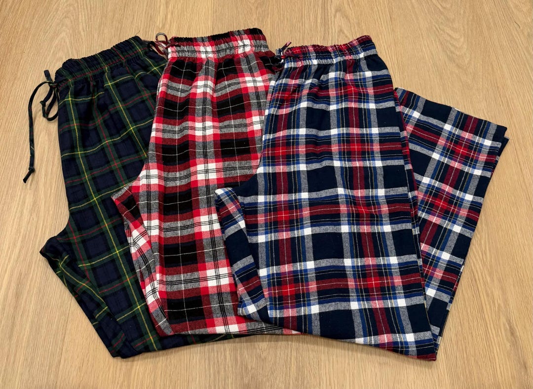 Christmas Holiday Family Adult Matching Plaid Cotton Pajama Pants ...