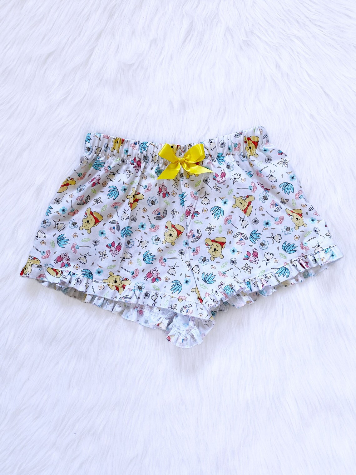 Pajama Cotton Ruffle Shorts Cartoon Pattern Mickey Minnie - Etsy