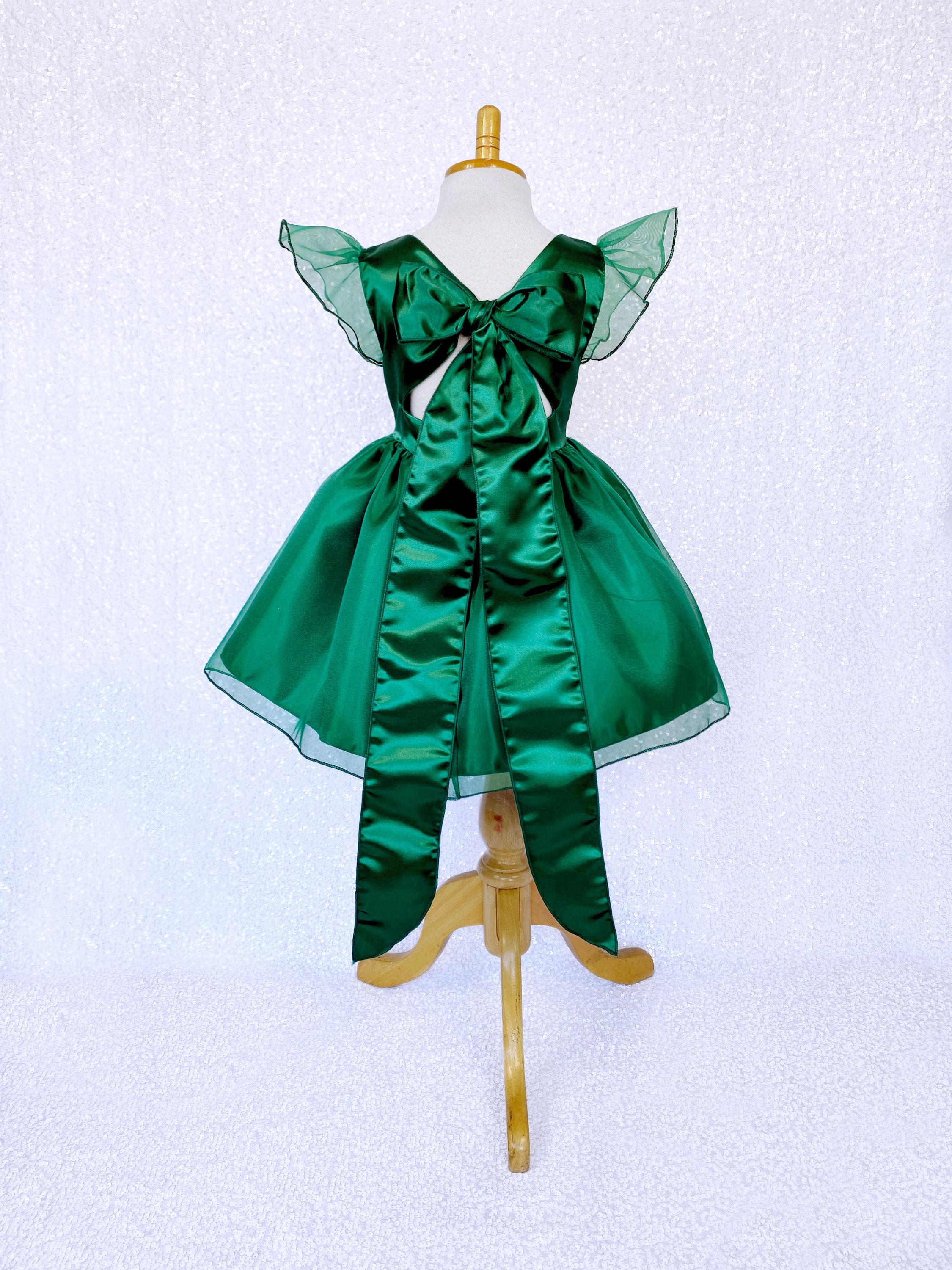 Hunter Green Satin Organza Dress: Birthday Party Pageant Girl Dress - Etsy