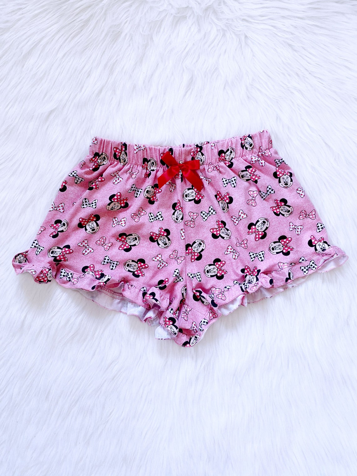 Patterned Cotton Pajama Ruffle Women's Shorts PJ Sleepwear | Etsy