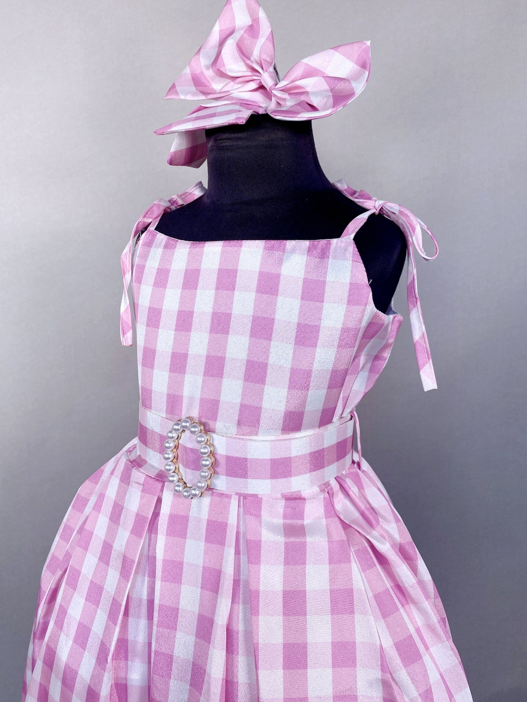 Pink White Halloween Costume Barb Doll Movie Inspired Gown Junior Kid ...