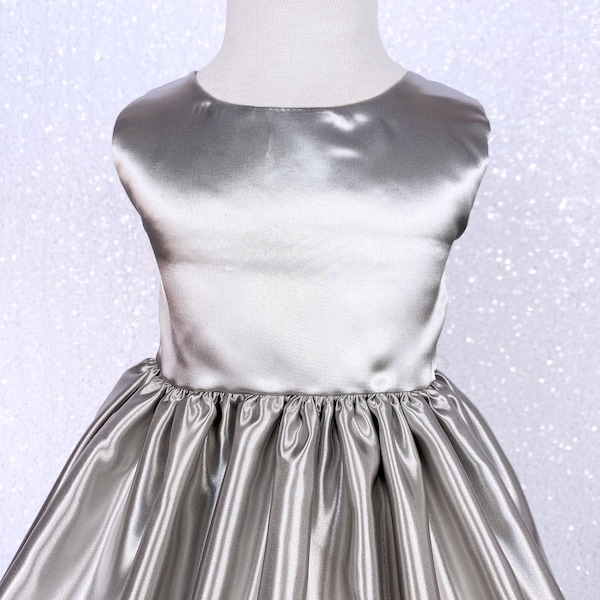 Silver Flower Girl Dress - Etsy