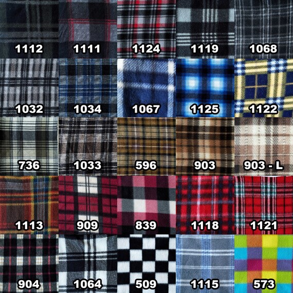 Fleece Pattern Fabric by the Yard Plaid Fabric by the Yard | Etsy