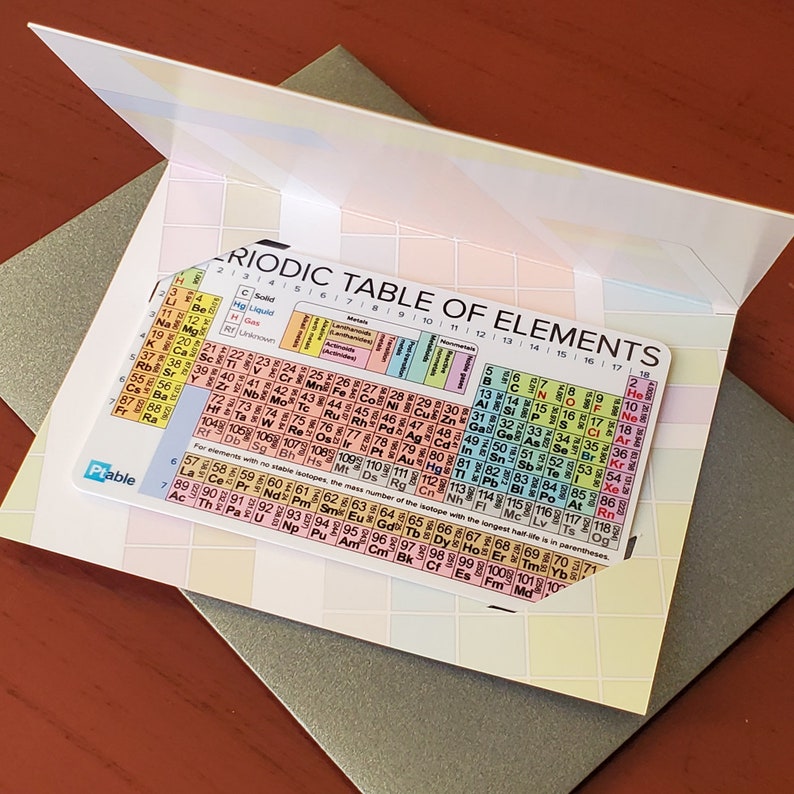 Periodic Table Plastic Wallet Card | Etsy