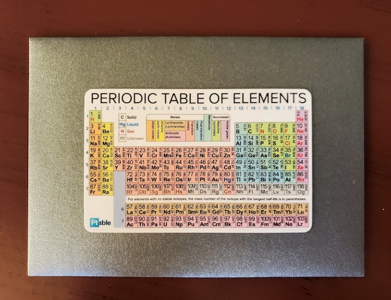 Periodic Table Plastic Wallet Card | Etsy
