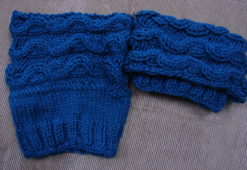 Hand Knit Boot Toppers, Boot Cuffs, Cable Swirl Pattern Set (2) Color ...