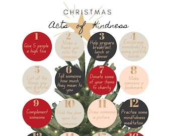 Acts of Kindness Advent Calendar - Christmas Activity Calendar - Etsy