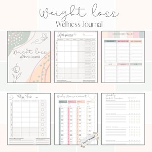 Wellness and Weight Loss Journal, Weight Loss Tracker, Fitness Tracker ...