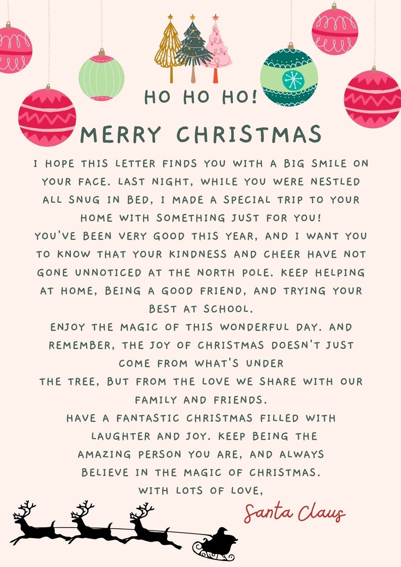 Santa's Special Christmas Day Letter - Etsy