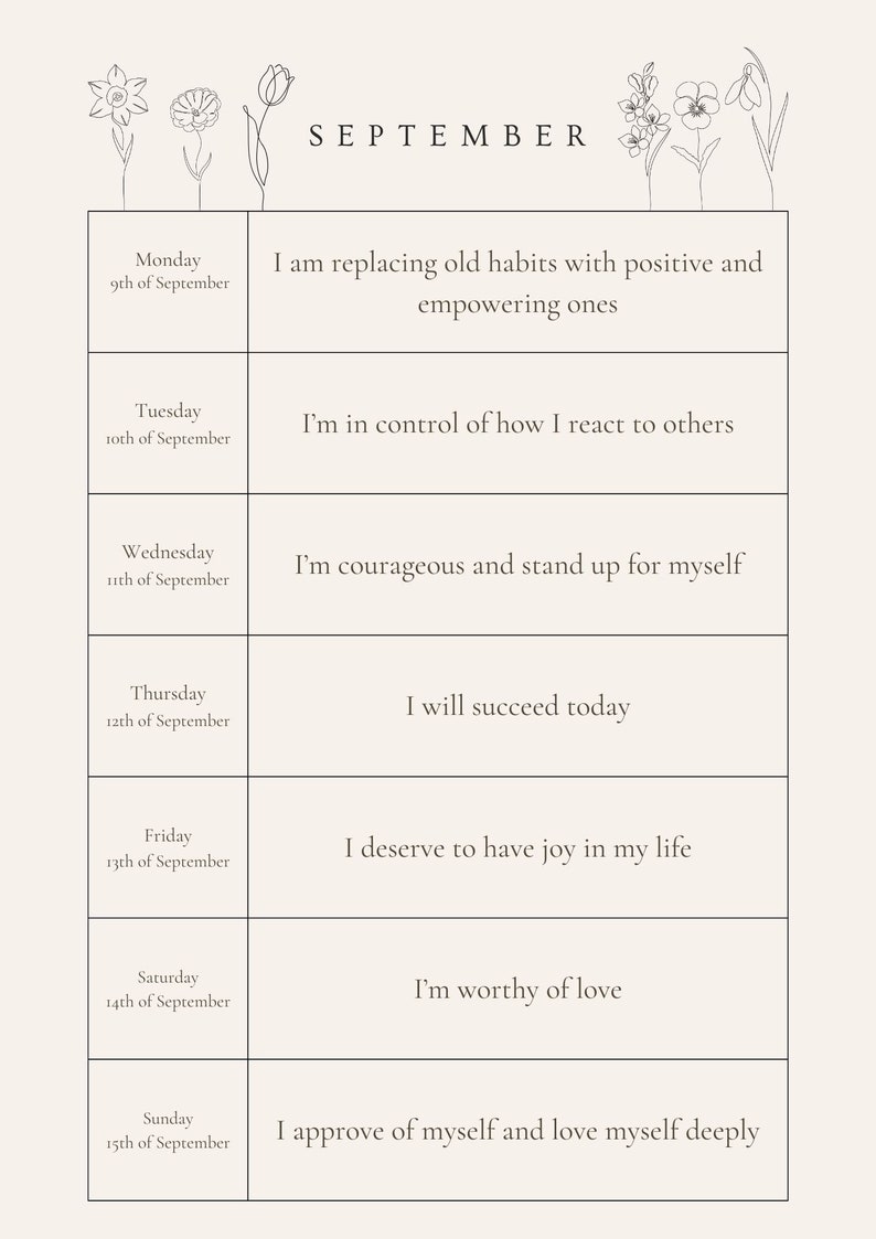 2024 Daily Positive and Powerful Affirmations/ Self-love Affirmations ...