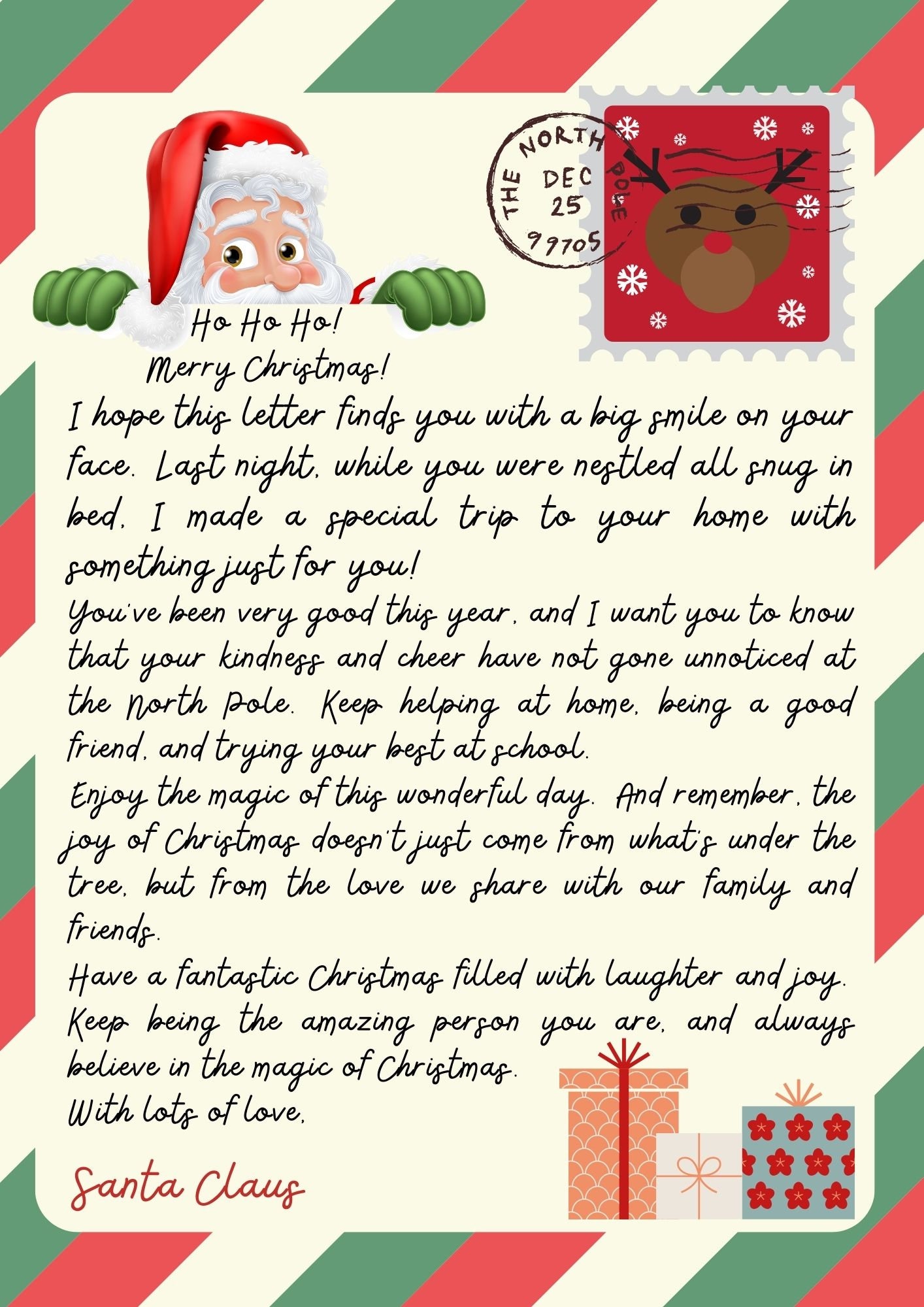 Santa's Special Christmas Day Letter - Etsy