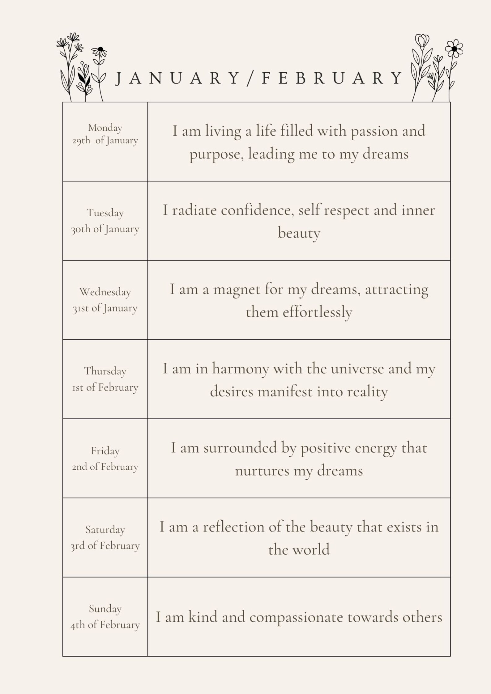 2024 Daily Positive and Powerful Affirmations/ Self-love Affirmations ...