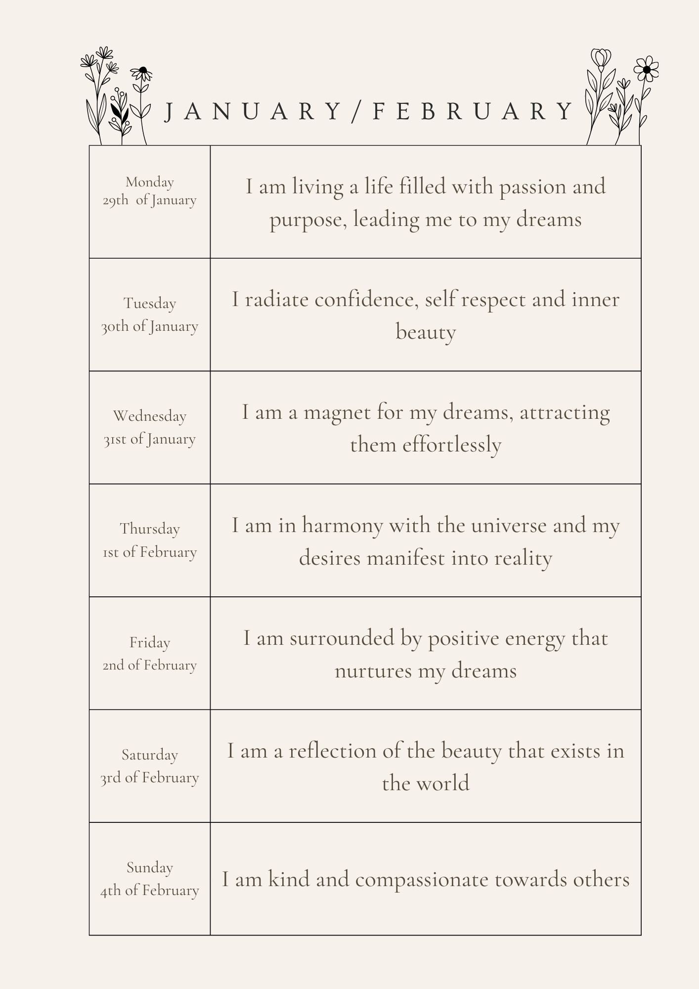 2024 Daily Positive and Powerful Affirmations/ Self-love Affirmations ...