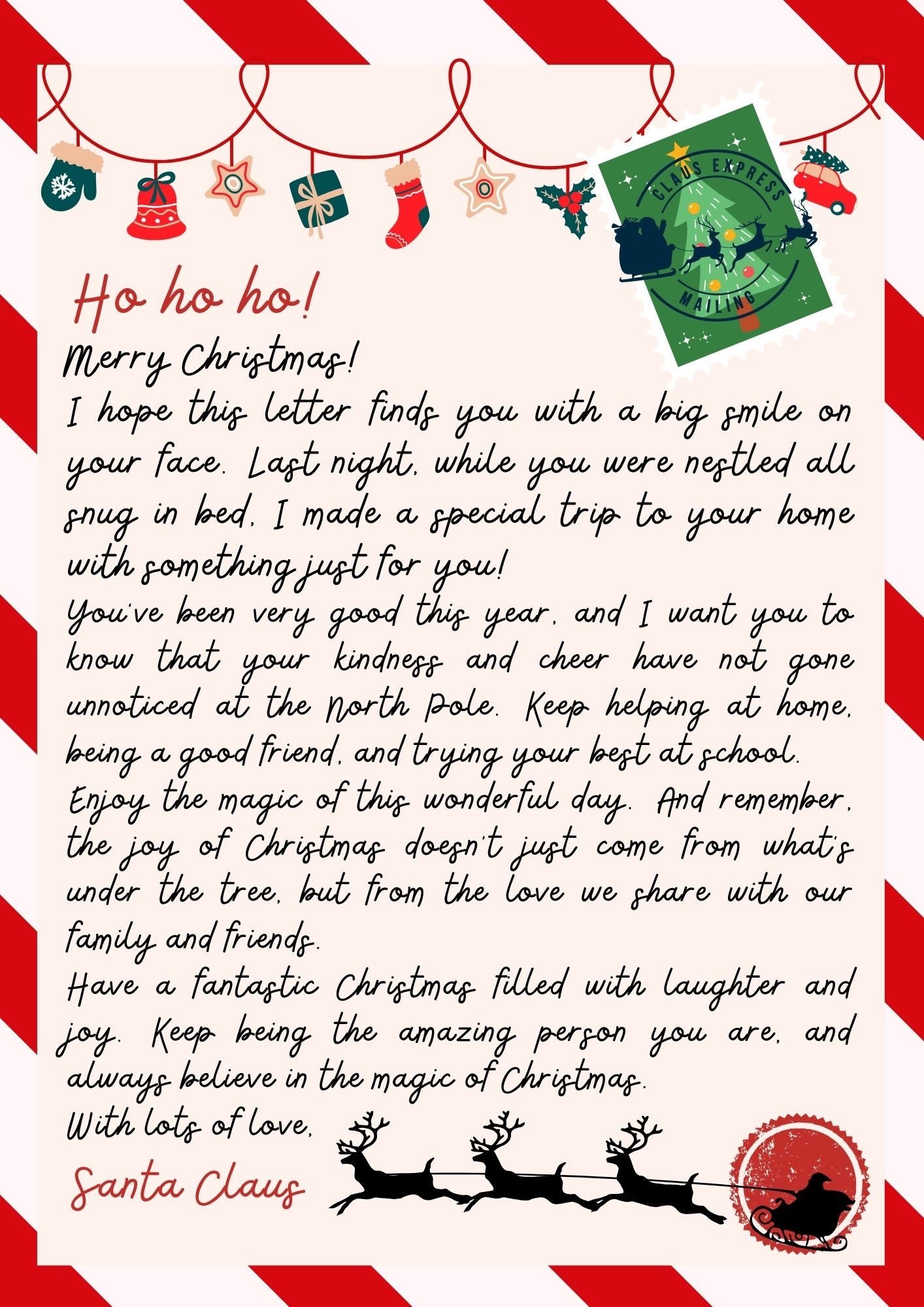 Santa's Special Christmas Day Letter - Etsy