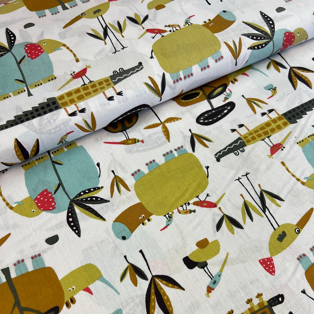 6,98 Eur/m Baumwollstoff Tiere Afrika Weiß Stoff Meterware Baumwolle - Etsy